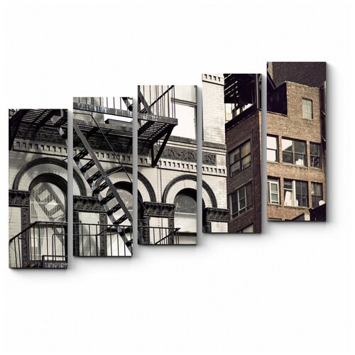 Модульная картина История Нью-Йорка в зданиях 200x140