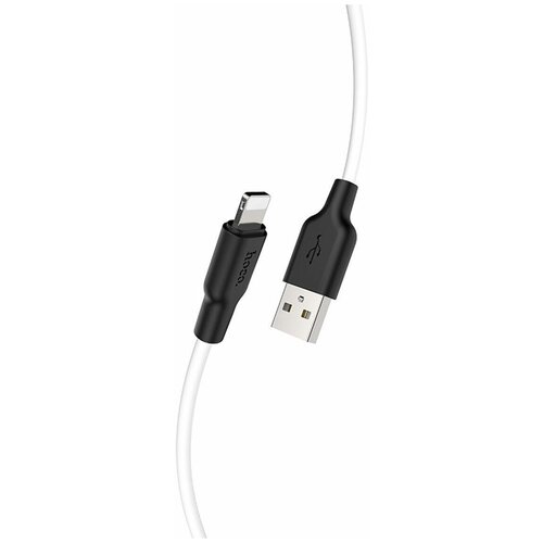 Силиконовый USB кабель для зарядки и передачи данных Lightning 1м/ Hoco X21 Plus silicone data cable 2.4A