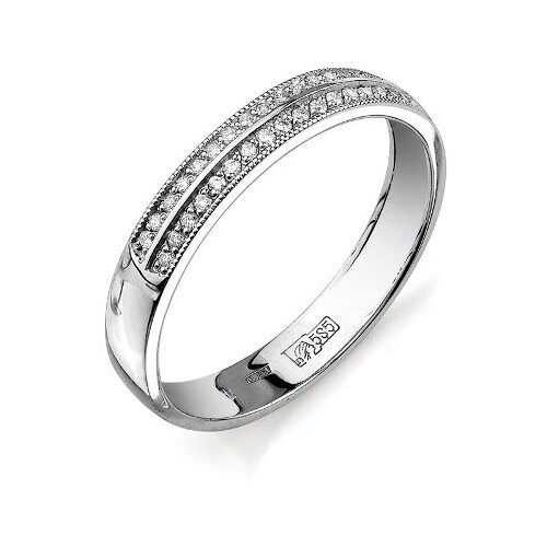 Кольцо обручальное Diamant online, белое золото, 585 проба, бриллиант, размер 17.5