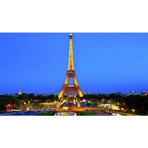 Картина на холсте 60x110 LinxOne "Eiffel Tower Франция Paris" интерьерная для дома / на стену / на кухню / с подрамником