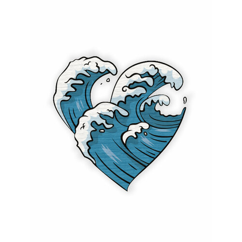 Значок деревянный MR.ZNACHKOFF "В моем сердце море"