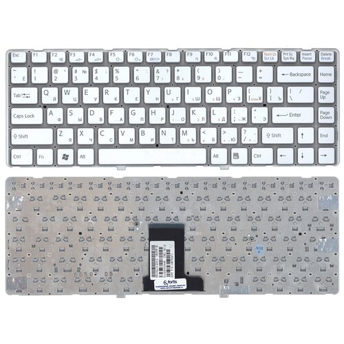 Клавиатура для ноутбука Sony Vaio VPCEA3S1R/L белая без рамки