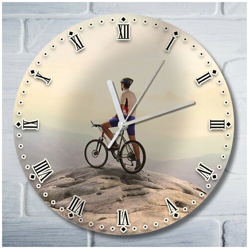 Настенные часы УФ Спорт (интерьерная, мотивация, велосипед, закат, рассвет) - 1214