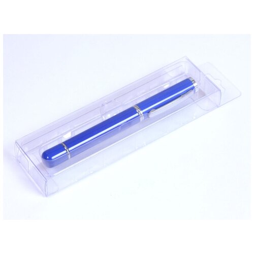 Флешка в виде металлической ручки с мини чипом (4 Гб / GB USB 2.0 Синий/Blue 366)