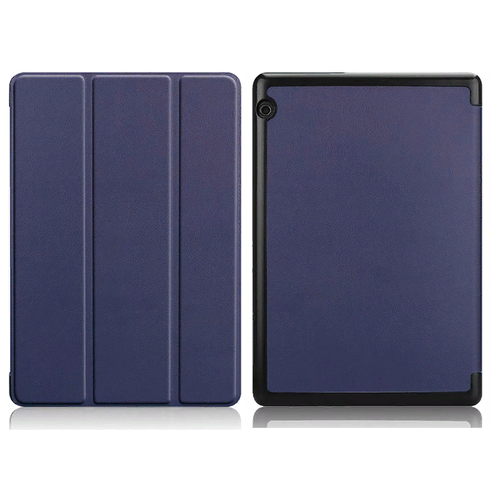 Чехол-обложка MyPads для Huawei MediaPad T5 10 (AGS2-L09/AL00/W09) тонкий умный кожаный на пластиковой основе с трансформацией в подставку синий