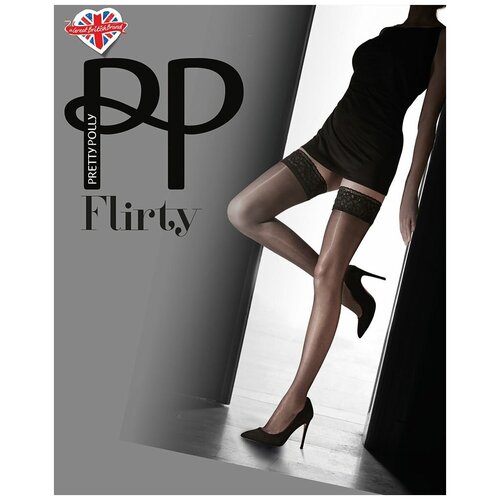 Чулки  Pretty Polly, 20 den, размер one size, черный, бежевый