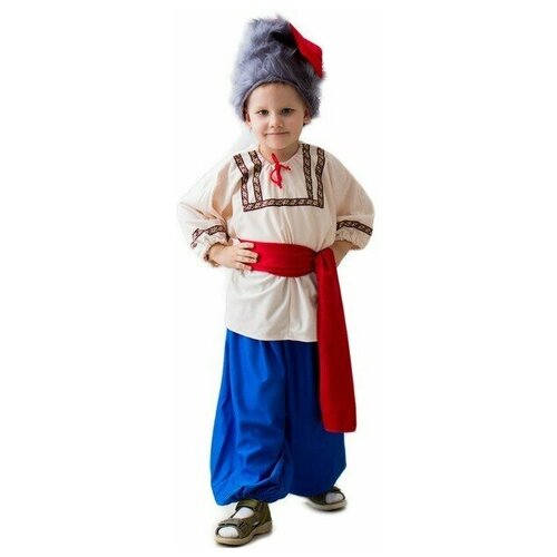 Карнавальный костюм Казак 5-7 лет рост 122-134 см (шапка, рубаха, пояс, шаровары.)