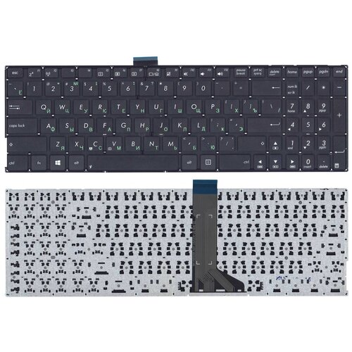 Клавиатура для ноутбука Asus VivoBook K555L, черная без рамки, плоский Enter (шлейф 11,5 см)