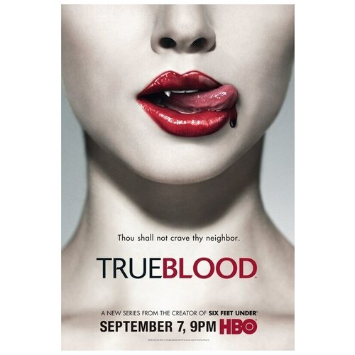 Плакат, постер на холсте Настоящая кровь (True Blood), Майкл Леманн, Скотт Уинант, Даниэль Минахан. Размер 60 х 84 см