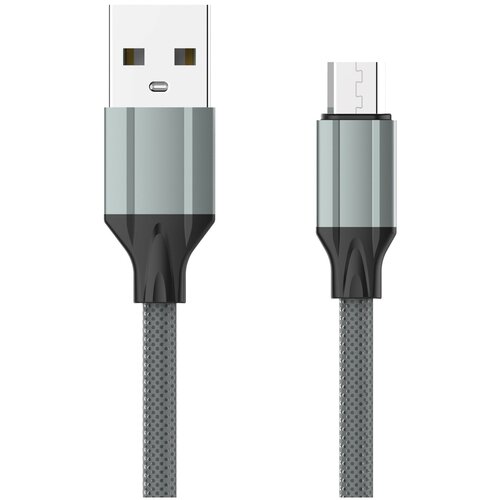 USB кабель LDNIO LS441 Micro, длина 1м, максимальный ток 2.4А, серый