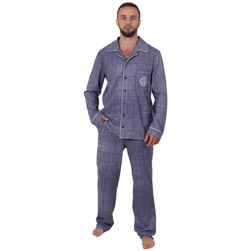 Пижама  Оптима Трикотаж, размер 58, синий