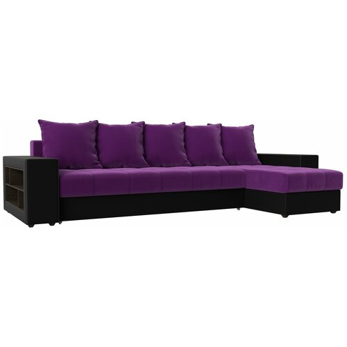 Угловой диван Дубай, фиолетовый; черный
