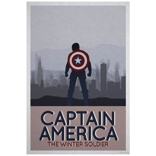 Плакат, постер на холсте The Avengers-Captain America/Мстители-Капитан Америка. Размер 30 х 42 см