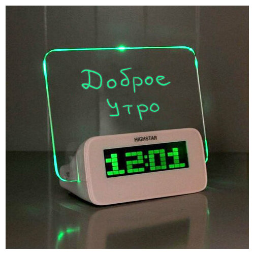 Цифровой будильник со светодиодный подсветкой для записей