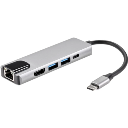 Адаптер Aopen/qust iOpen USB 3.1 Type-C(m) - HDMI A(m) 4K@30Hz, RJ45, 2XUSB3.0, PD