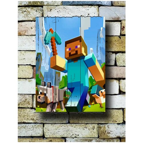 Картина на досках 'Майнкрафт. Minecraft' 30/40 см