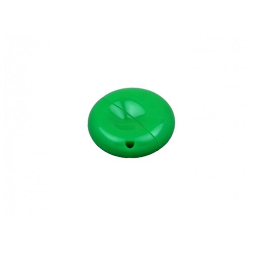 Пластиковая промо флешка круглой формы (4 Гб / GB USB 2.0 Зеленый/Green 021-Round Flash drive)