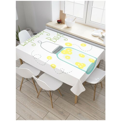 Скатерть прямоугольная JoyArty на кухонный стол "Светлячки в банке" из оксфорда, 120x145 см
