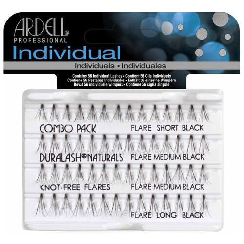 Ardell пучки ресниц Duralash Knot-Free Flares Combo Pack Black, C, black, 56 шт.