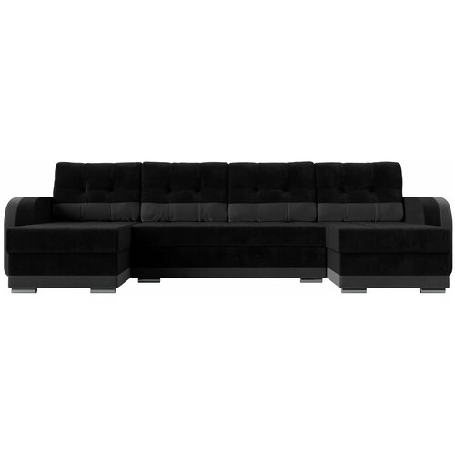 П-образный диван Марсель, черный; серый