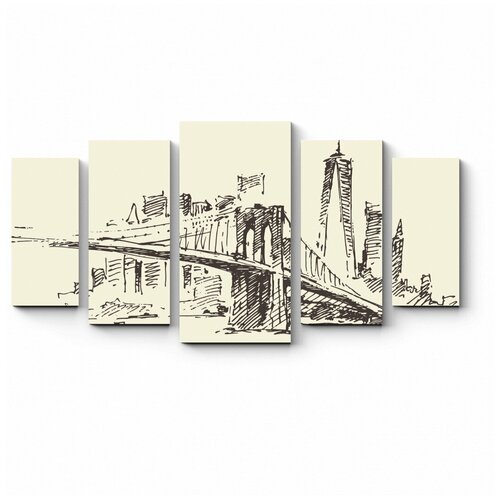 Модульная картина Мост, Манхэттен, Нью Йорк 100x55