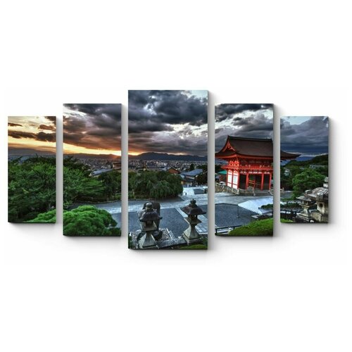 Модульная картина Грозовые облака над Киомицу-дэра, Киото180x99