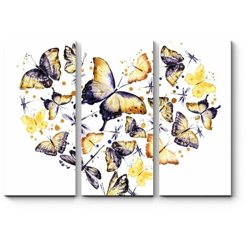 Модульная картина Винтажные бабочки 170x122