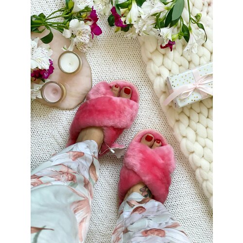 Тапочки Лапки Кошки, размер 41, розовый