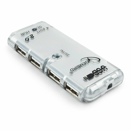 USB-концентратор  Gembird UHB-C244, разъемов: 4, 10 см, серебристый