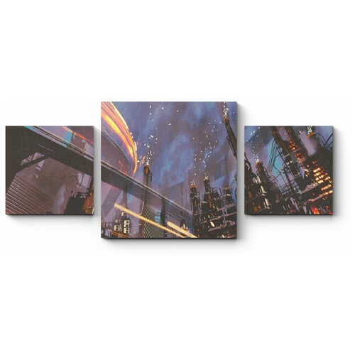 Модульная картина Мегаполис будущего 160x69