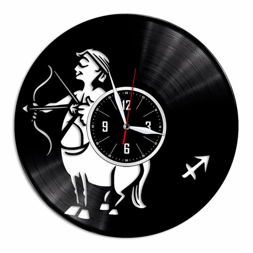 Знак зодиака "Стрелец" - настенные часы из виниловой пластинки