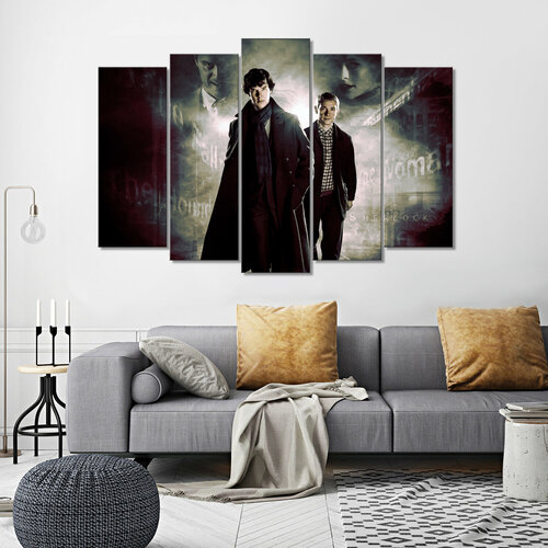 Модульная картина/Модульная картина на холсте/Модульная картина в подарок/Sherlock and Watson - Шерлок и Ватсон 150х100