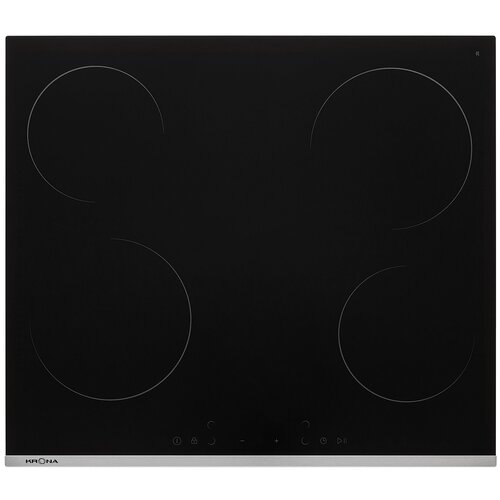 Индукционная варочная панель Krona GRUND 60 BL/S, с рамкой, цвет панели нержавещая сталь/черный, цвет рамки серебристый