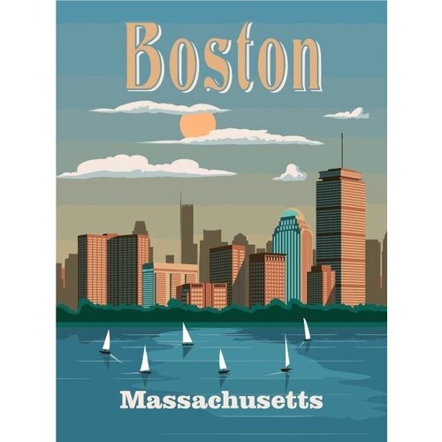 Плакат/постер Города Boston/Бостон 44х59 см