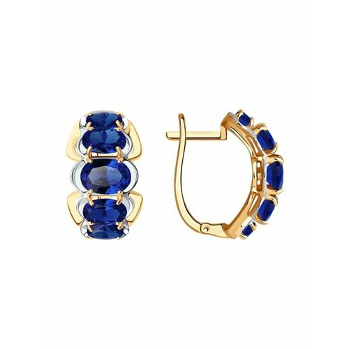 Серьги The Jeweller, красное золото, 375 проба, сапфир синтетический, синий