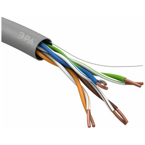 Кабель UTP 4x2x24 AWG Cat5e CU PVC 305м ЭРА Б0044429 (упак.305 м.)