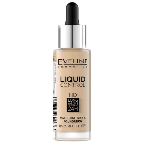 Eveline Cosmetics Тональный флюид Liquid Control HD Mattifying Drops, 32 мл, оттенок: 015 Light Vanilla, 1 шт.