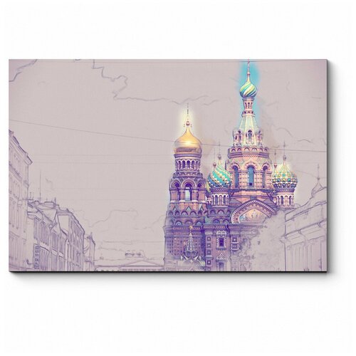 Модульная картина Спас на Крови, Санкт-Петербург 40x27