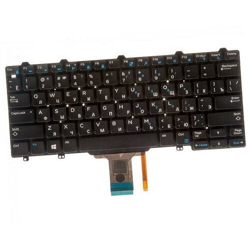 Клавиатура для ноутбука Dell Latitude E5250, E5250T, E5270, E7250, E7270, Latitude 13 (7350), XPS 12 9250, Latitude 12 7275 black, с подсветкой