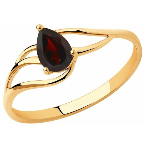 Кольцо Diamant, красное золото, 585 проба, гранат, размер 16
