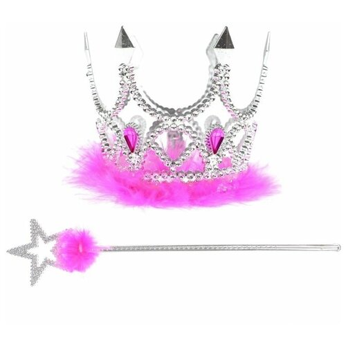 Карнавальный набор "Маленькой принцессы" 2 предмета: жезл, корона на резинке 2292028