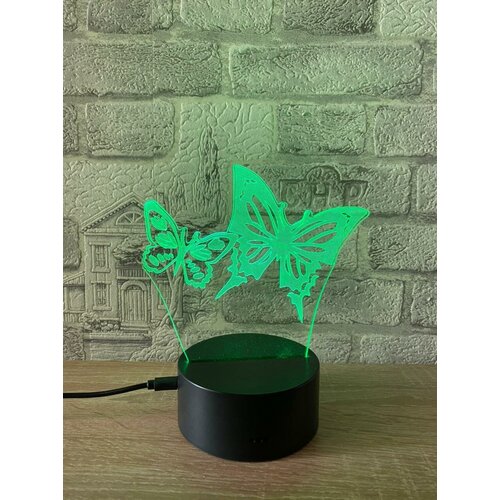 3D Светильник 2 бабочки