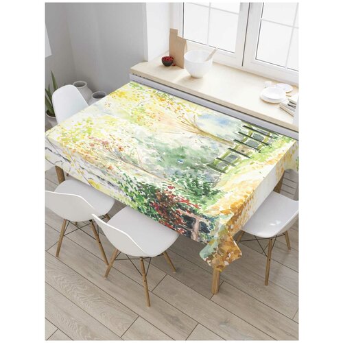 Скатерть прямоугольная JoyArty на кухонный стол "Сияние весны" из оксфорда, 120x145 см