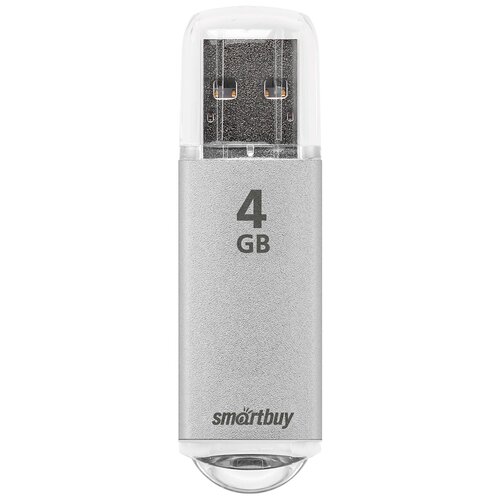 Флешка SmartBuy V-Cut USB 2.0 4 ГБ, 1 шт., серебристый