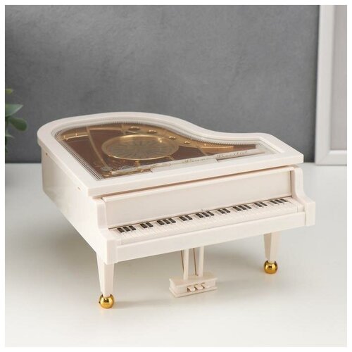 Шкатулка музыкальная механическая Белый рояль с балериной 10,5х17,5х18,5 см