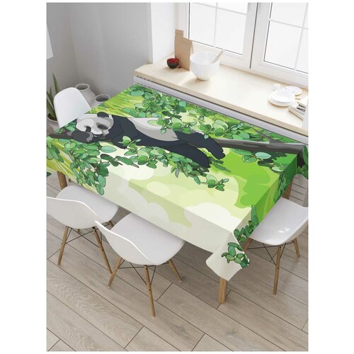 Скатерть прямоугольная JoyArty на кухонный стол "Панда" из оксфорда, 120x145 см