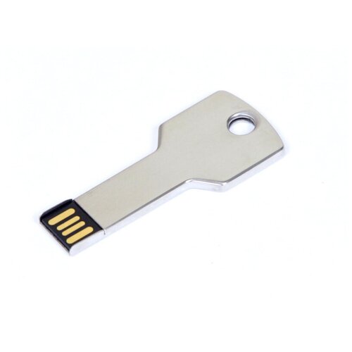 Металлическая флешка Ключ для нанесения логотипа (16 Гб / GB USB 2.0 Серебро/Silver KEY Flash drive ME004)