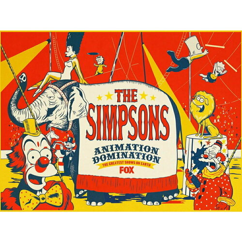 Плакат, постер на холсте Simpsons/Симпсоны/комиксы/мультфильмы. Размер 60 х 84 см