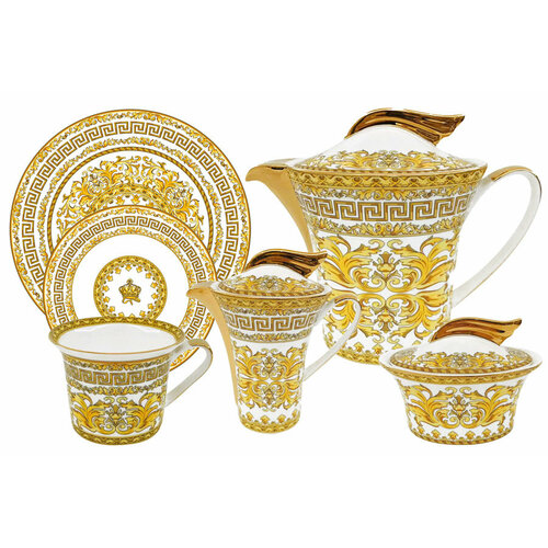 Чайный сервиз Тиара, 6 персон, 21 предмет, Royal Crown, RC9-21TS-673W