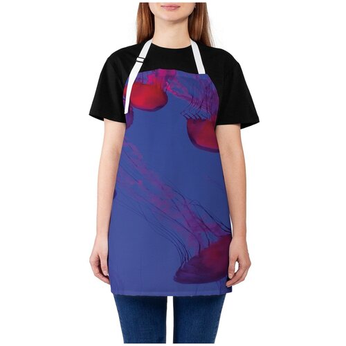 Фартук женский JoyArty для готовки "Нашествие медуз", универсальный размер